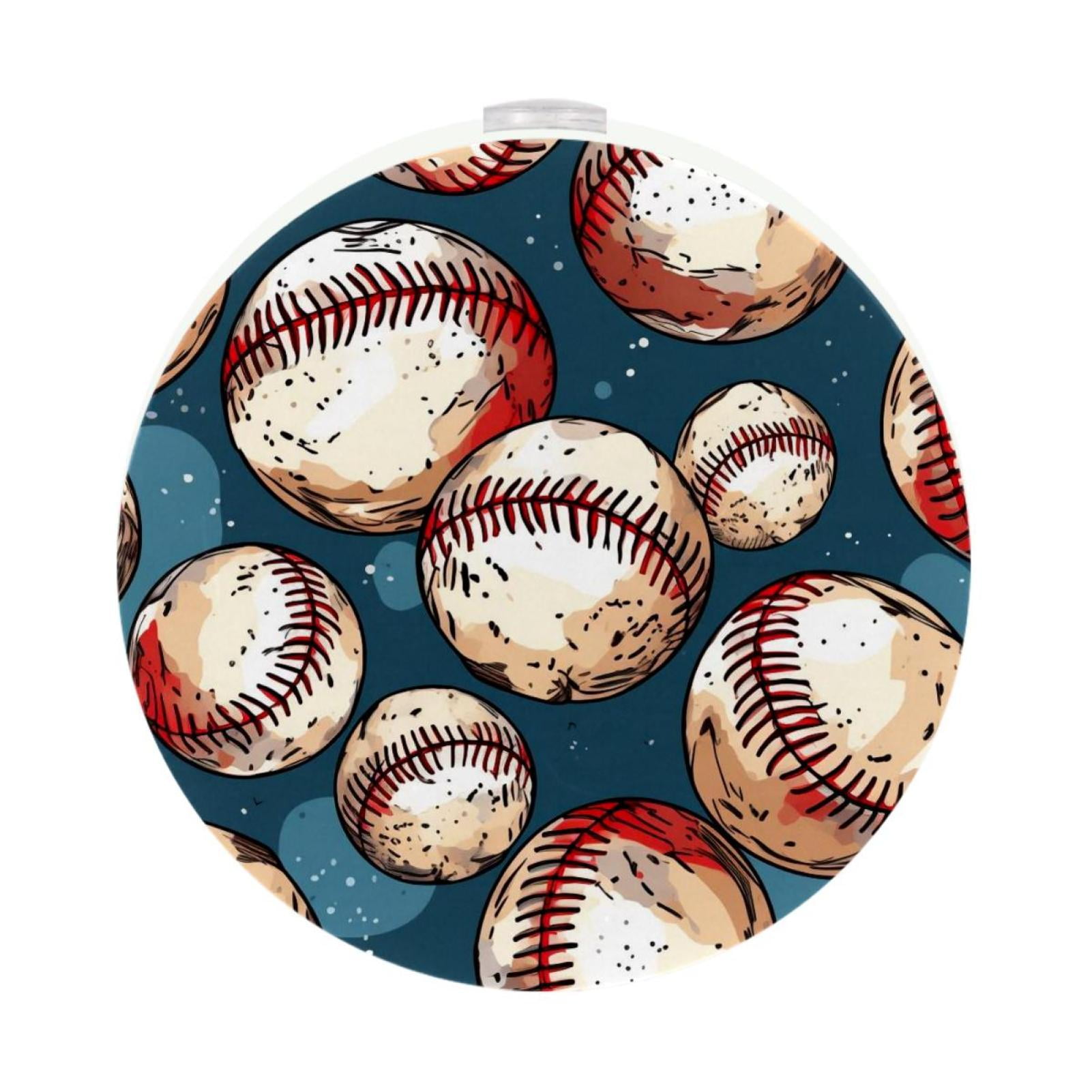 Baseball LED Round Night Light-2PCS, Motion Sensor Plug-in Brightness ...