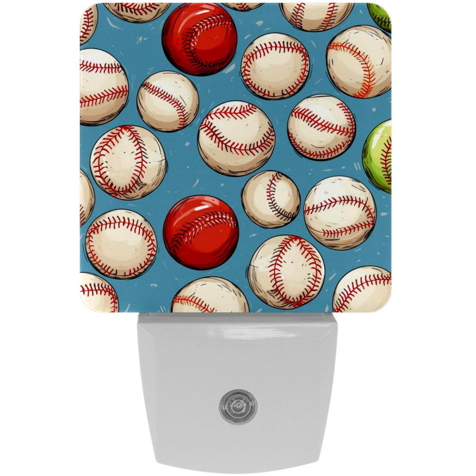 Baseball LED Square Night Light - Energy Efficient Plug-in Nightlight ...