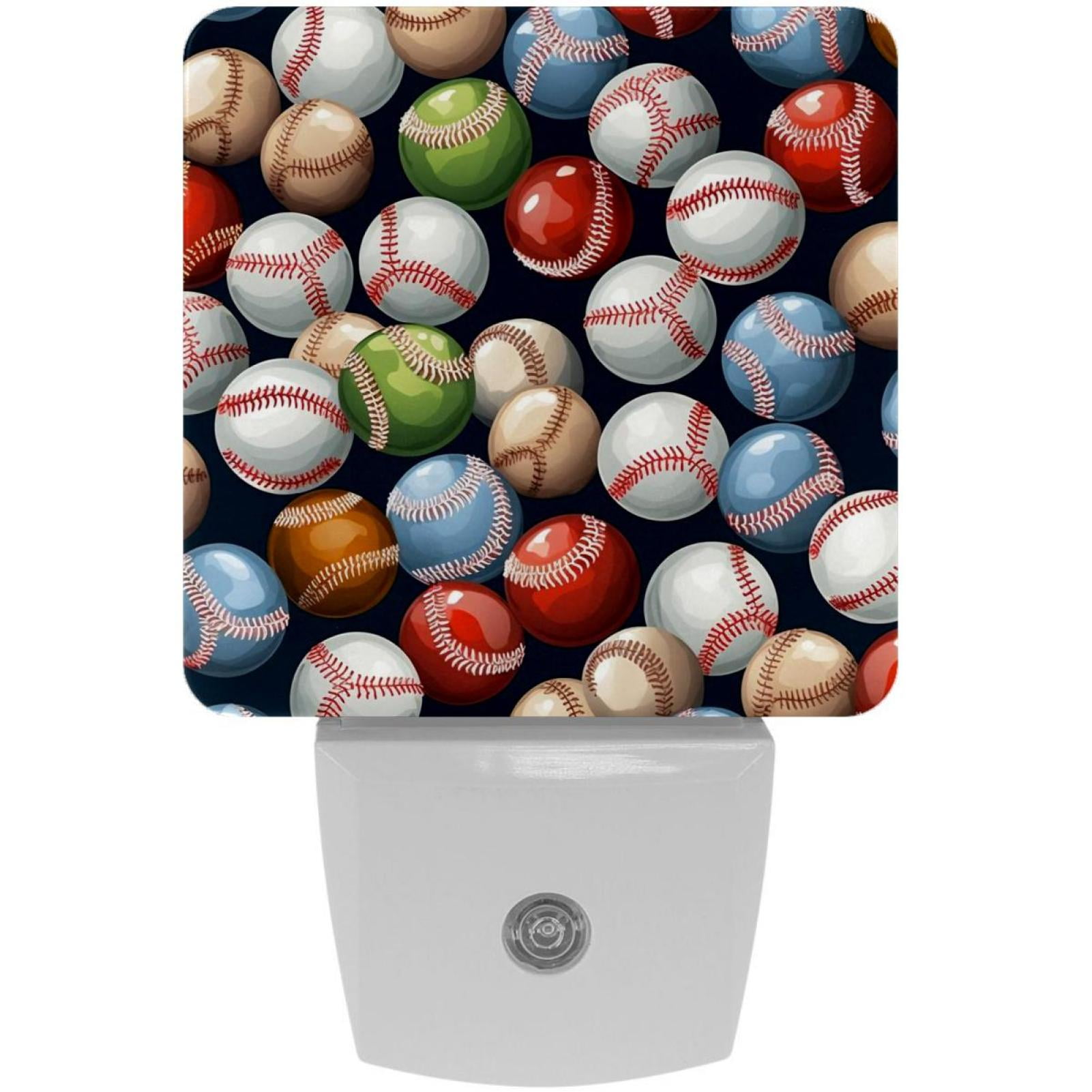 Baseball LED Square Night Lights - Energy Efficient Bedside Lamp with ...