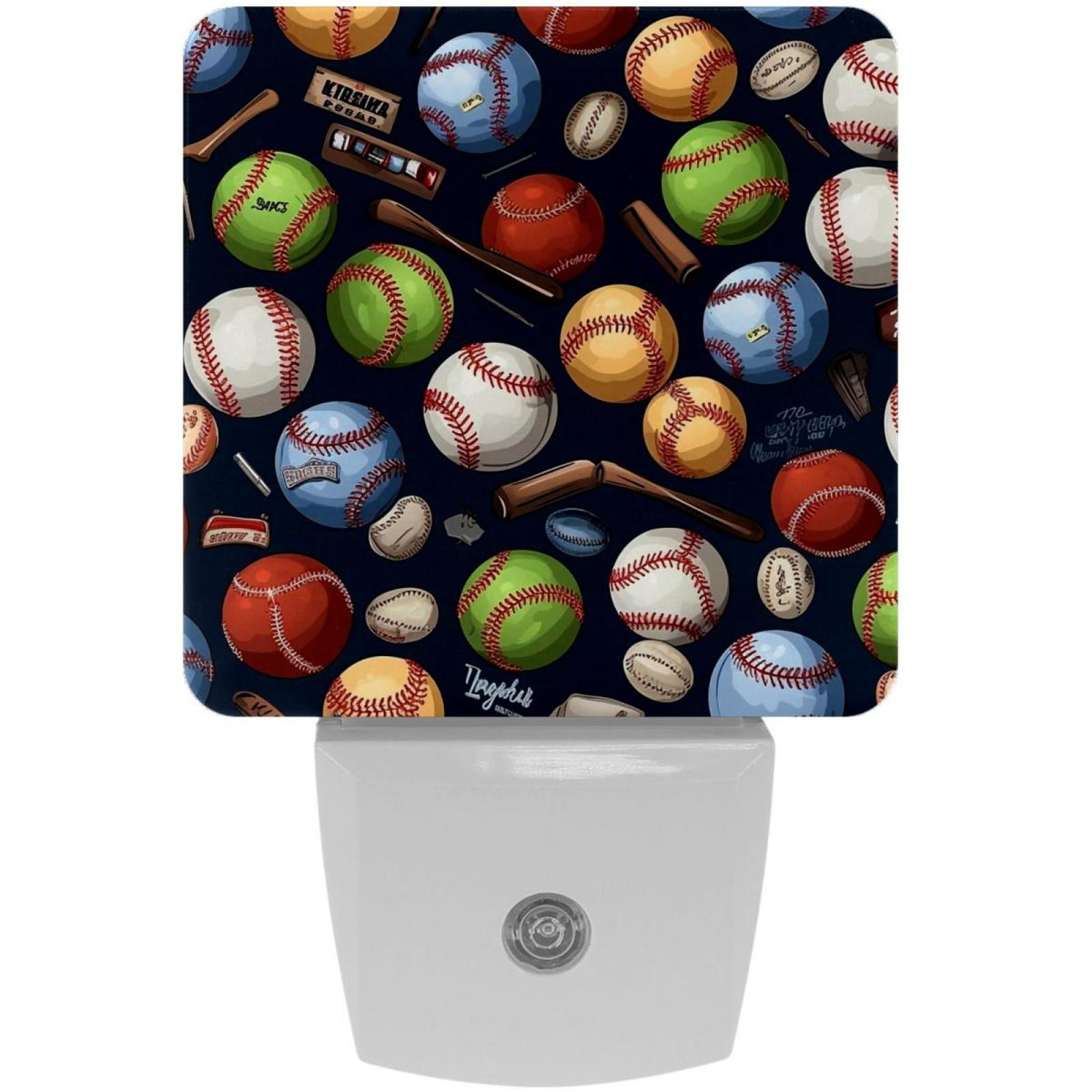 Baseball LED Square Night Lights - Modern and Versatile Plug-in ...