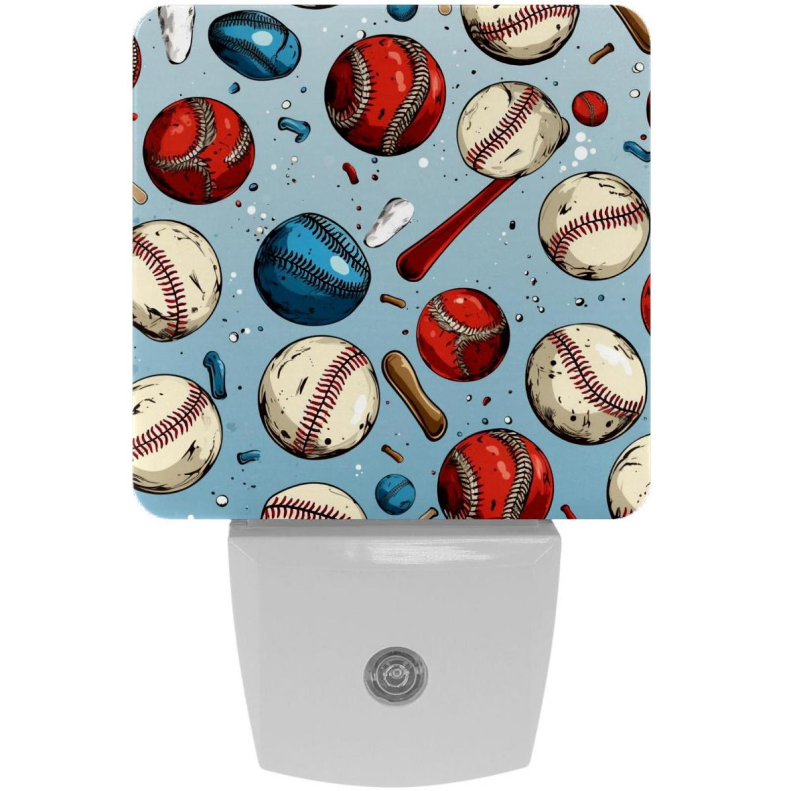 Baseball LED Square Night Lights - Modern and Versatile Plug-in ...