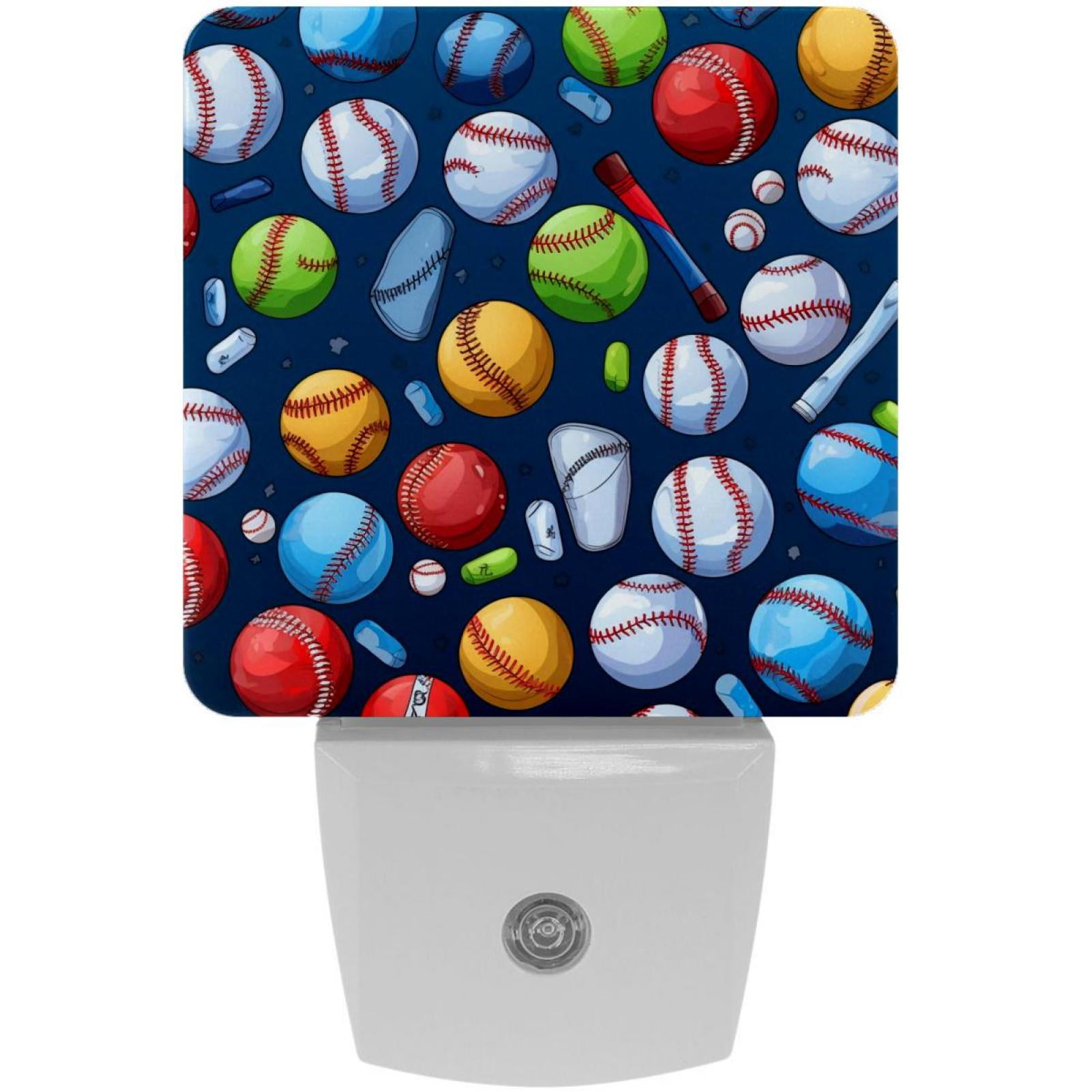 Baseball LED Square Night Lights - Modern and Versatile Plug-in ...