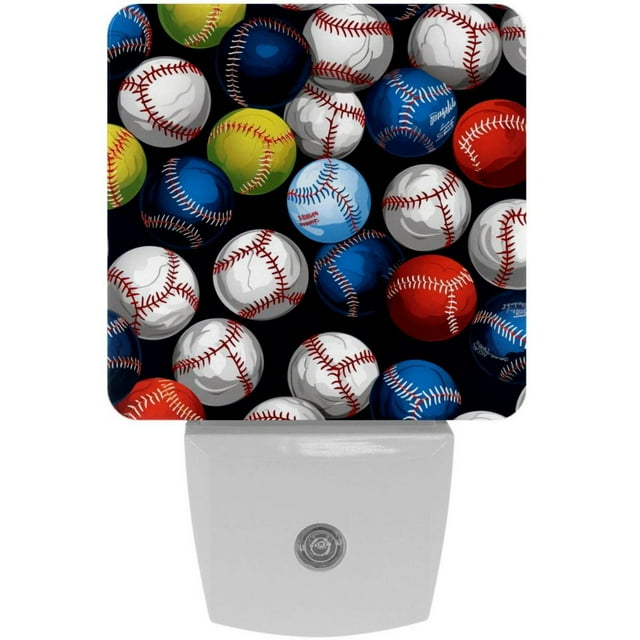Baseball LED Square Night Lights - Modern and Versatile Plug-in ...