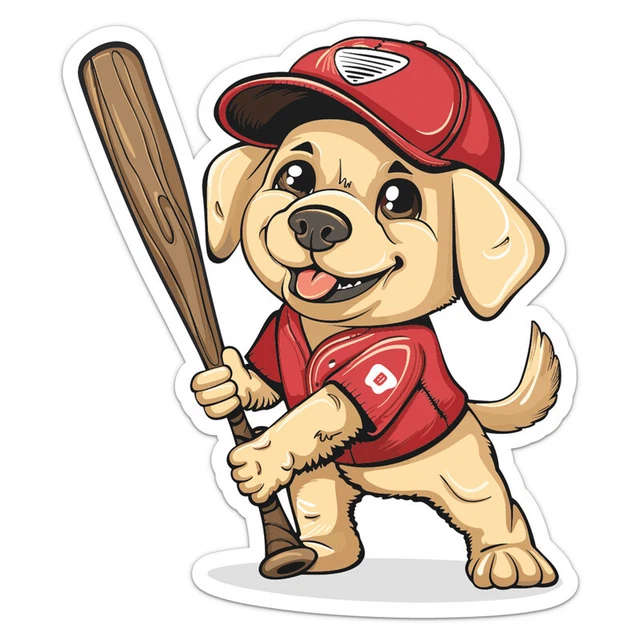 Baseball Labrador Retriever Dog Sticker Phone Decal Water Bottle ...