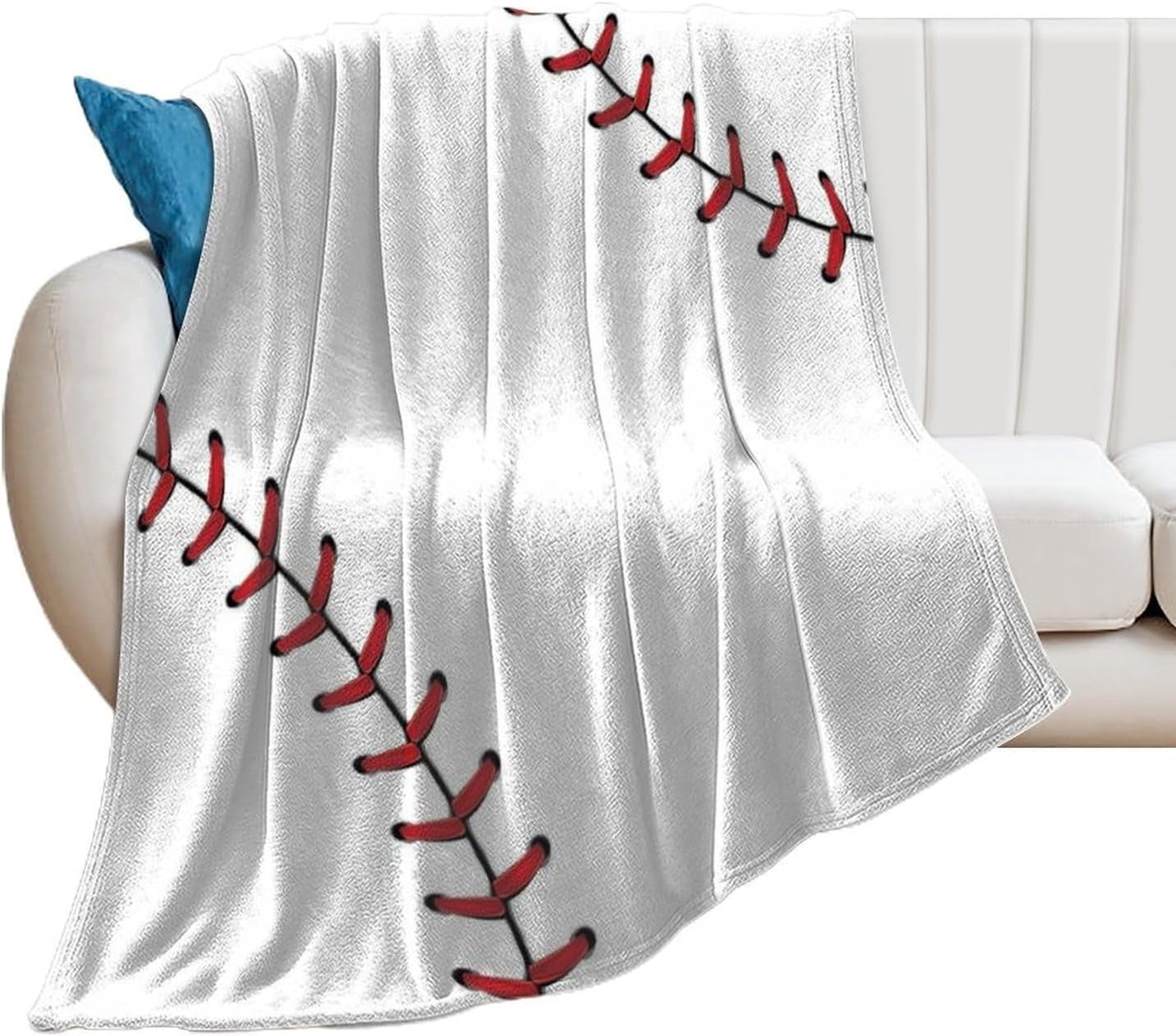 Baseball Laces White and Red Softball Sports Throw Blanket Soft Cozy ...