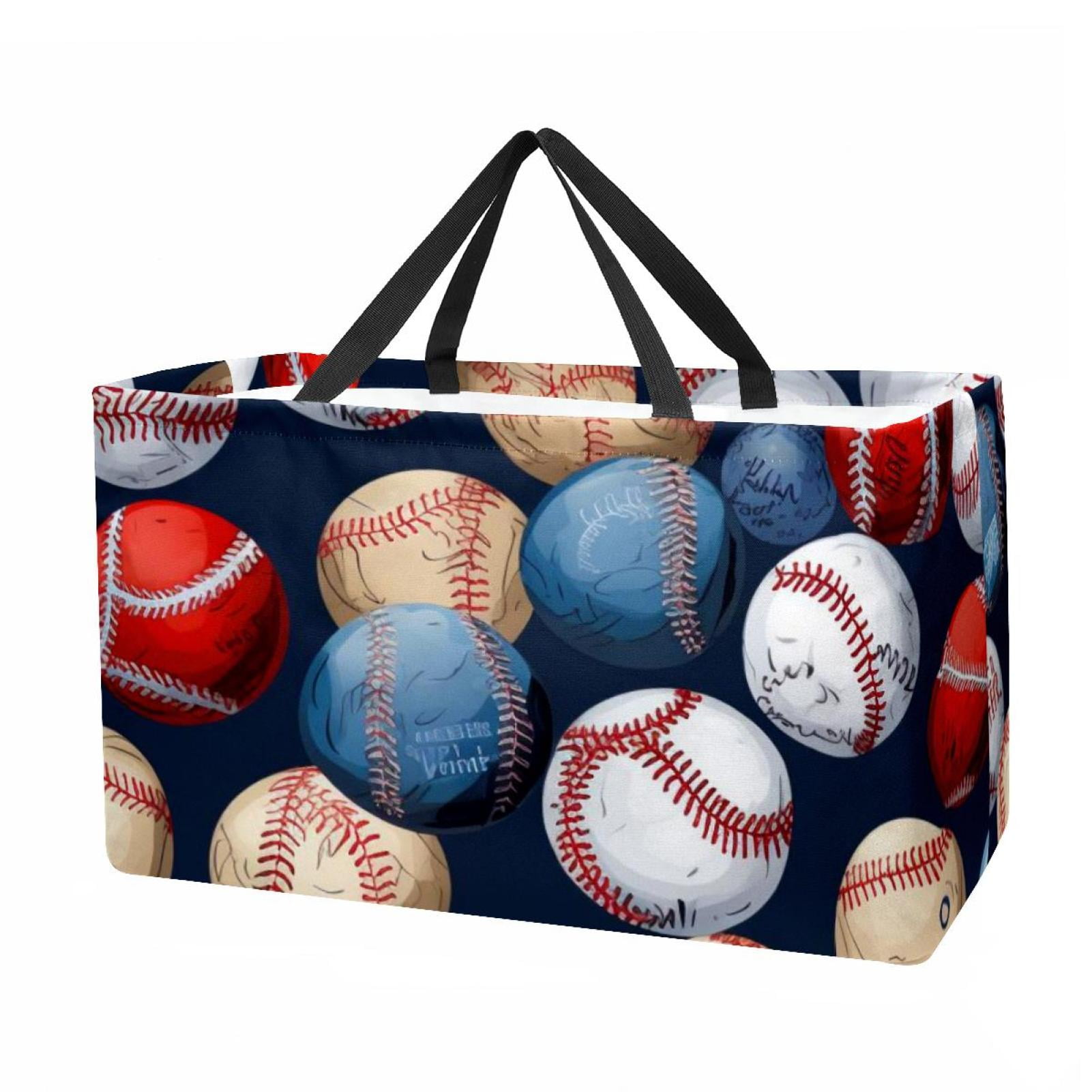 Baseball Laundry Bag, Collapsible Bucket, Storage Basket - Reusable ...