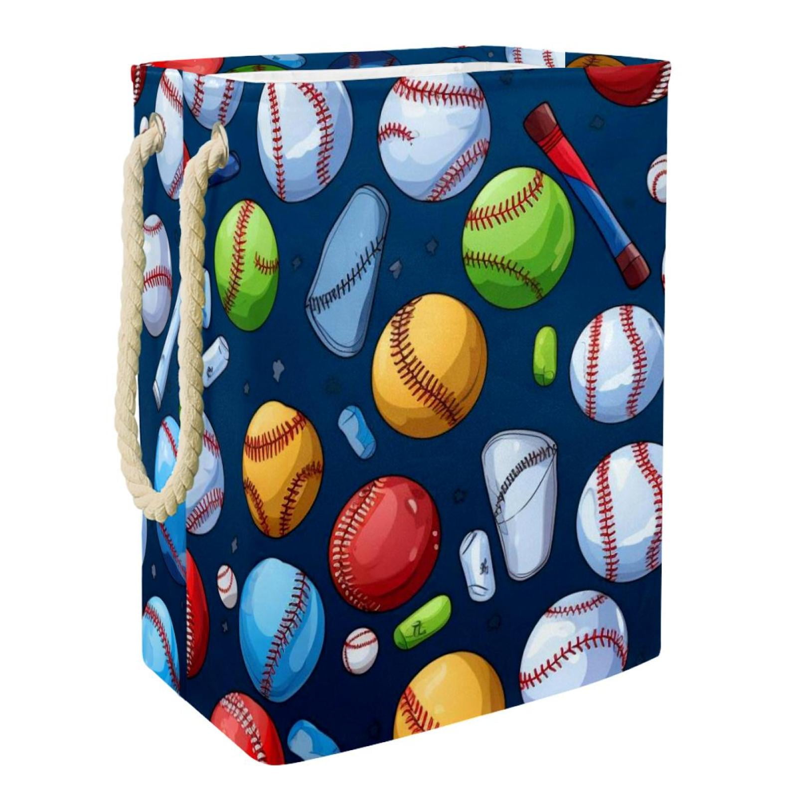 Baseball Laundry Hamper, Collapsible Laundry Baskets Firm Washing Bin ...