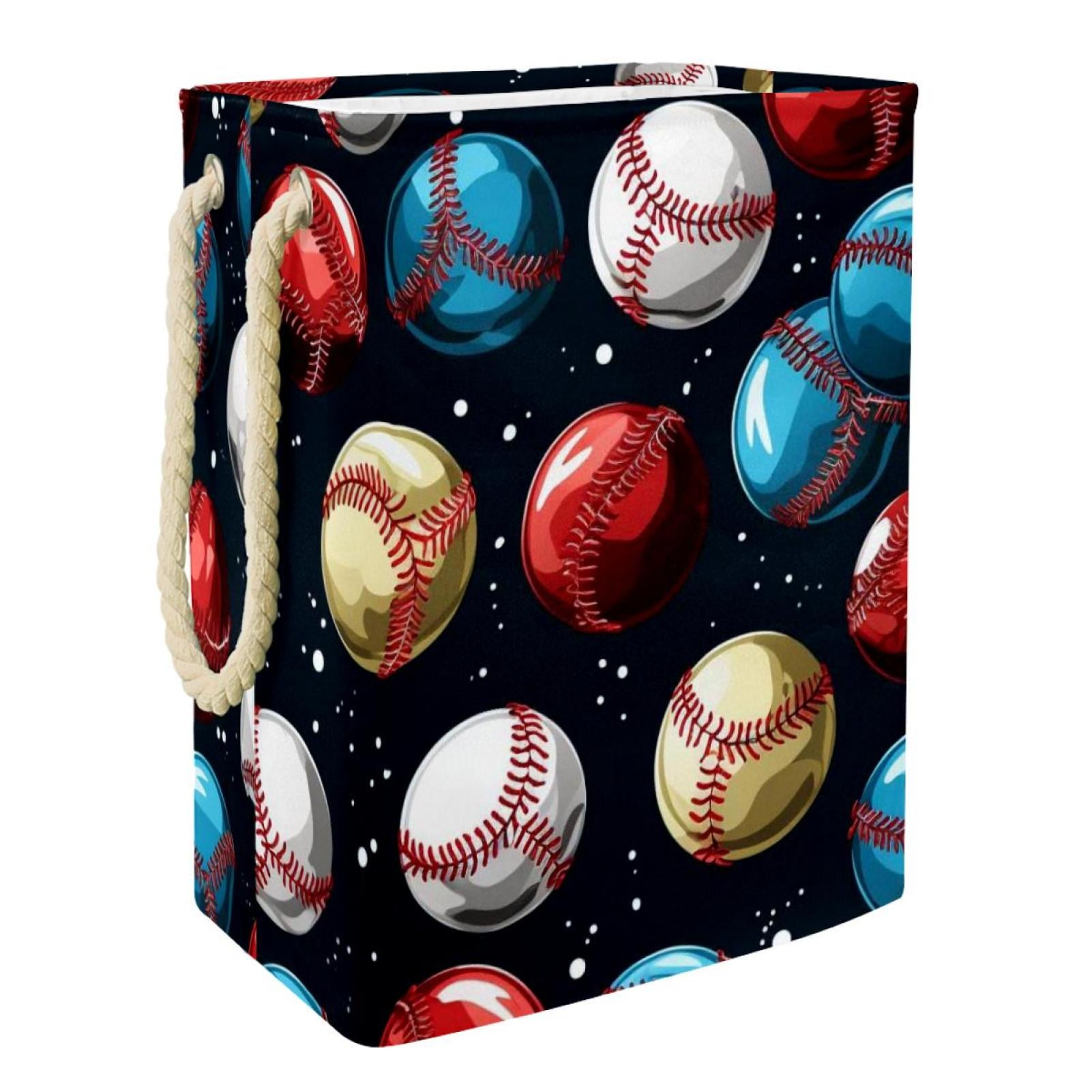 Baseball Laundry Hamper, Collapsible Laundry Baskets Firm Washing Bin ...