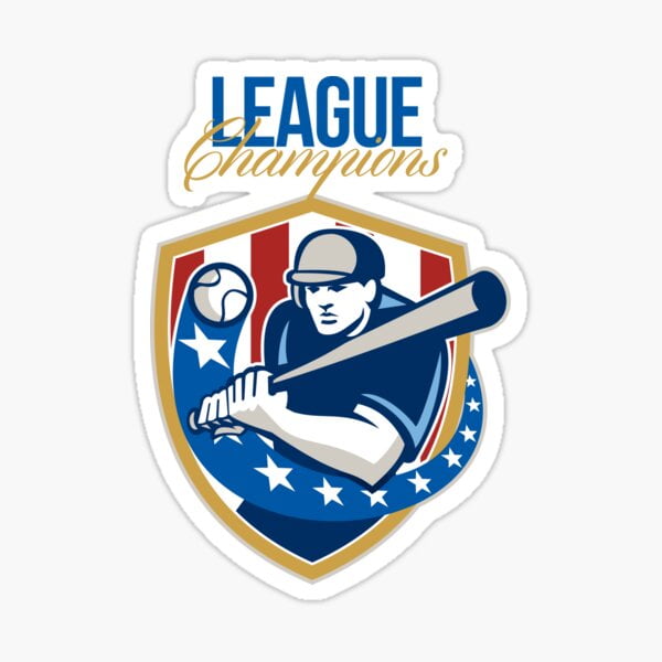 Baseball League Champions Retro Sticker Baseball Sticker, Football ...