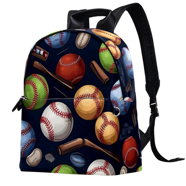 Baseball Leather Laptop Backpack with Adjustable Shoulder Straps, Large ...