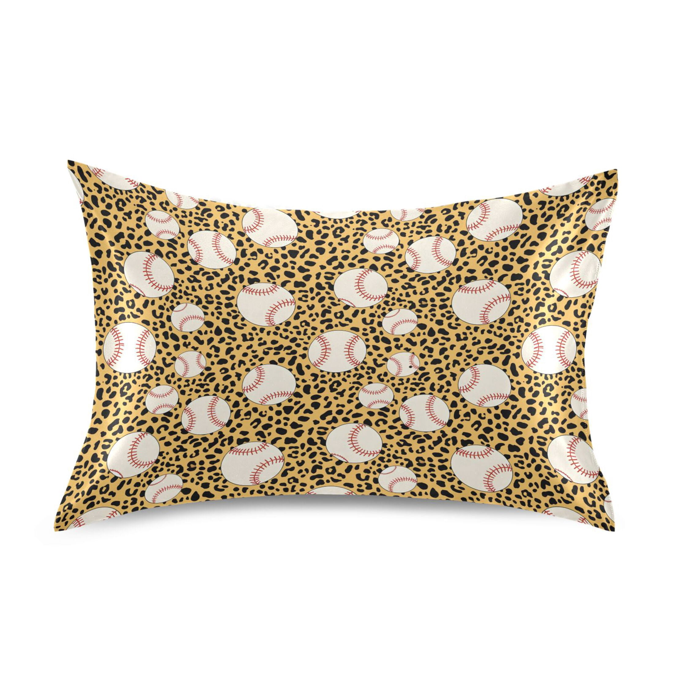 Baseball Leopard Print Pattern Queen Size Satin Pillowcase 30''x20 ...