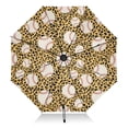 Baseball Leopard Print Pattern Umbrella Folding Sun Umbrella Travel ...