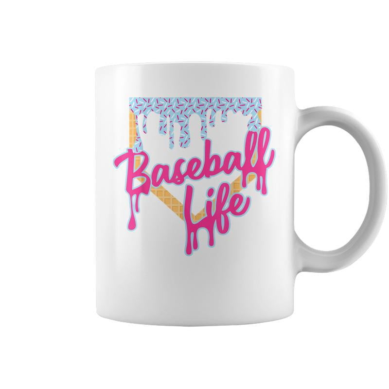 Baseball Life Baseball Home Plate Ice Cream Dripping Coffee Mugs ...