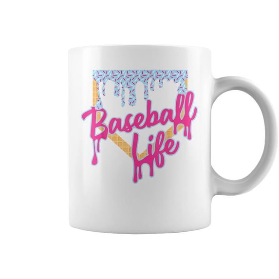 Baseball Life Baseball Home Plate Ice Cream Dripping Coffee Mugs ...