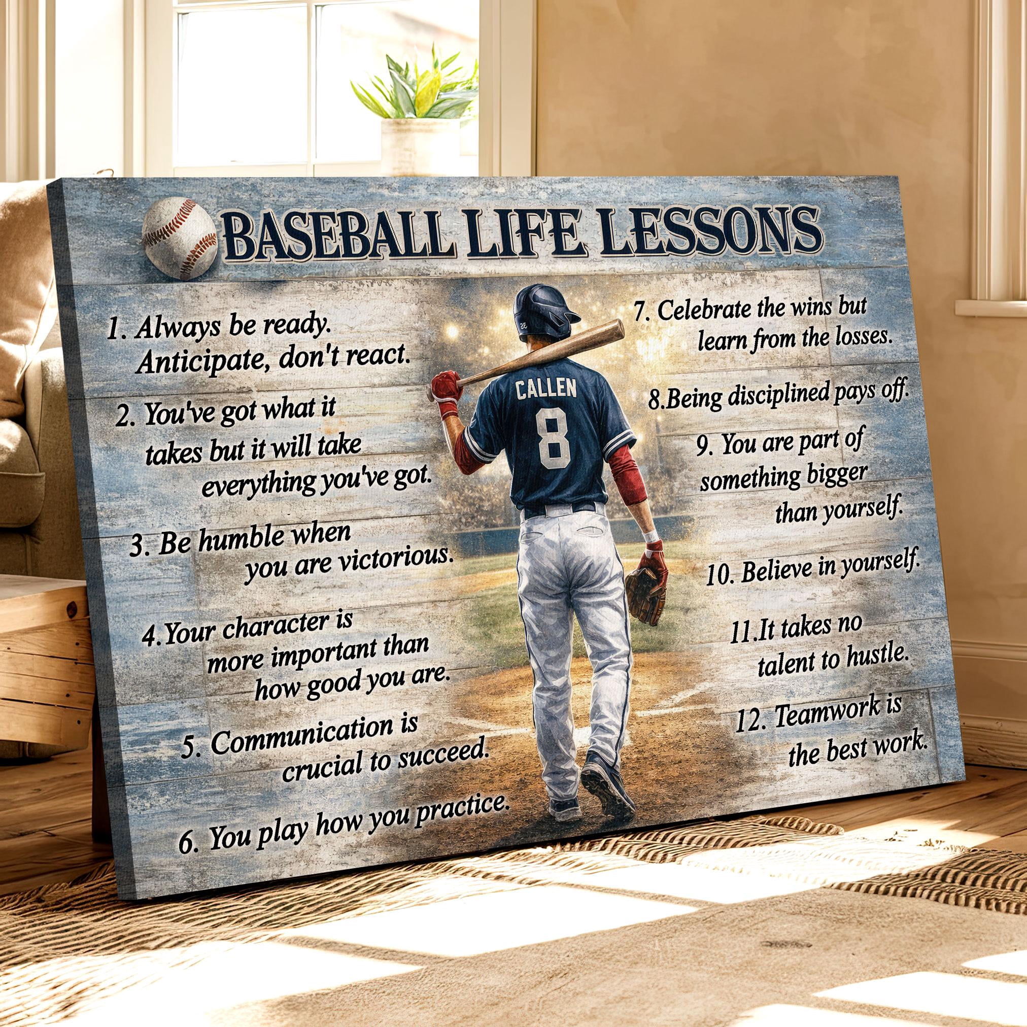 Baseball Life Lessons Poster Vintage Style Wall Decor Physical Poster ...