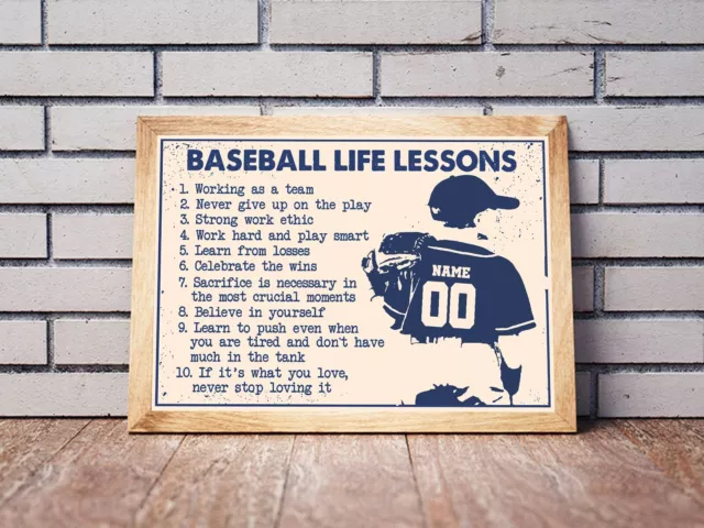 Baseball Life Lessons Vintage Poster, Baseball Lessons Poster Print Art ...