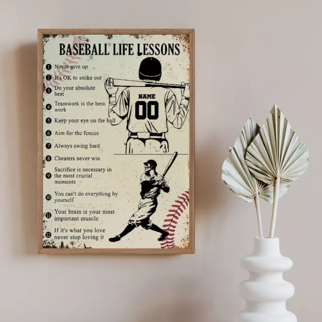 Baseball Life Lessons Vintage Poster, Boy Motivational Sports Poster ...
