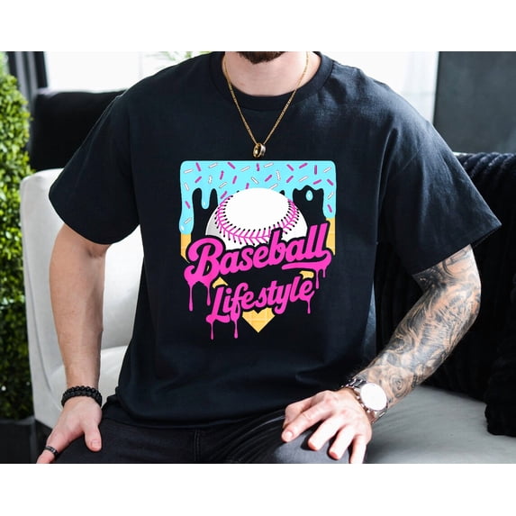 Baseball Life Lifestyle Home Plate Ice Cream Drip Youth Unisex T-Shirt ...