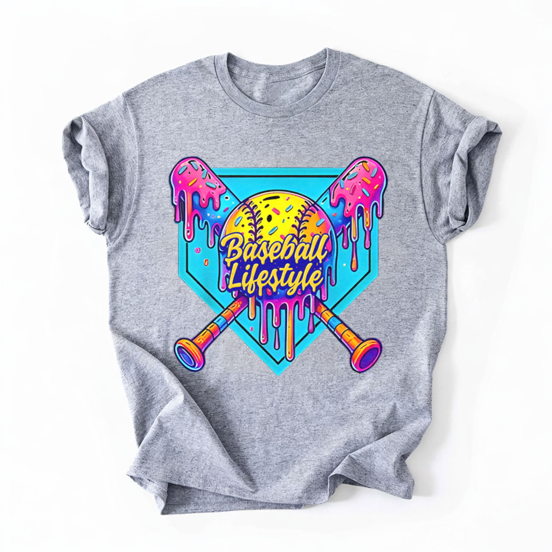 Baseball Lifestyle 101 Apparel Youth Baseball Drip Ice Cream T-Shirt ...