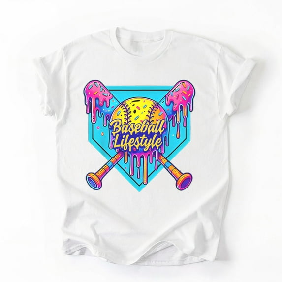 Baseball Lifestyle 101 Apparel Youth Baseball Drip Ice Cream T-Shirt ...