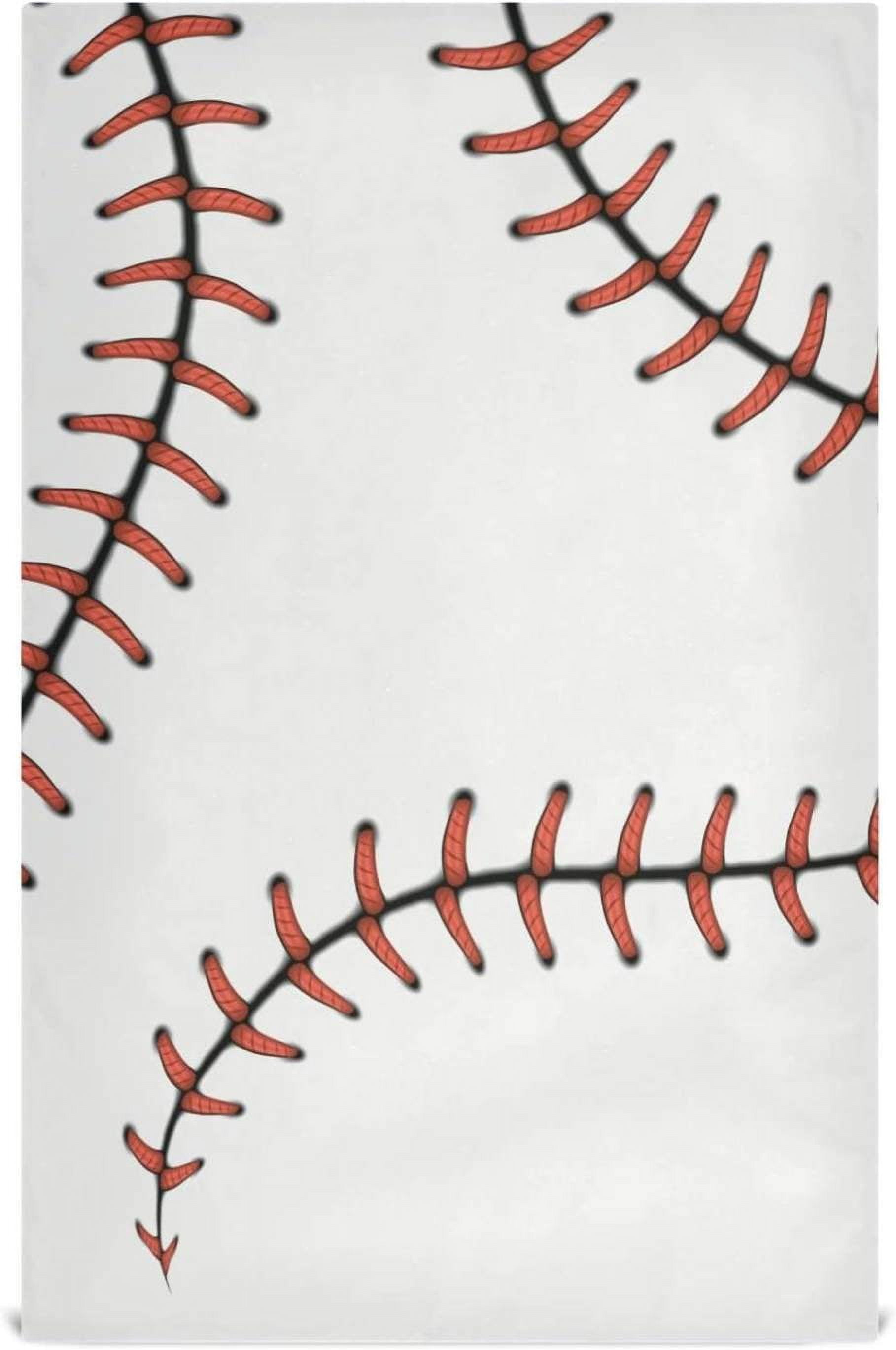 Baseball Lines Kitchen Dish Towels Set of 1, Cartoon Sport Washable Tea ...