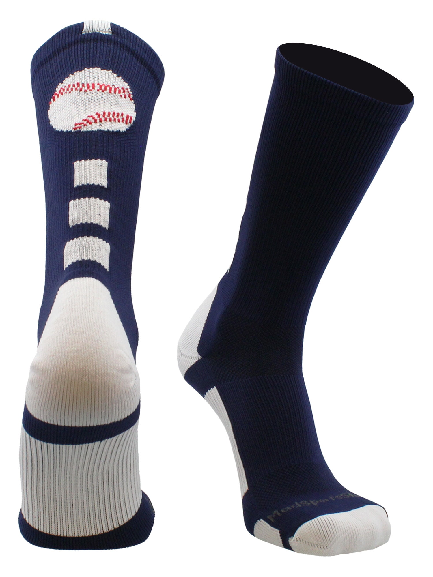 Baseball Logo Crew Socks (Navy/White, Large) - Walmart.com