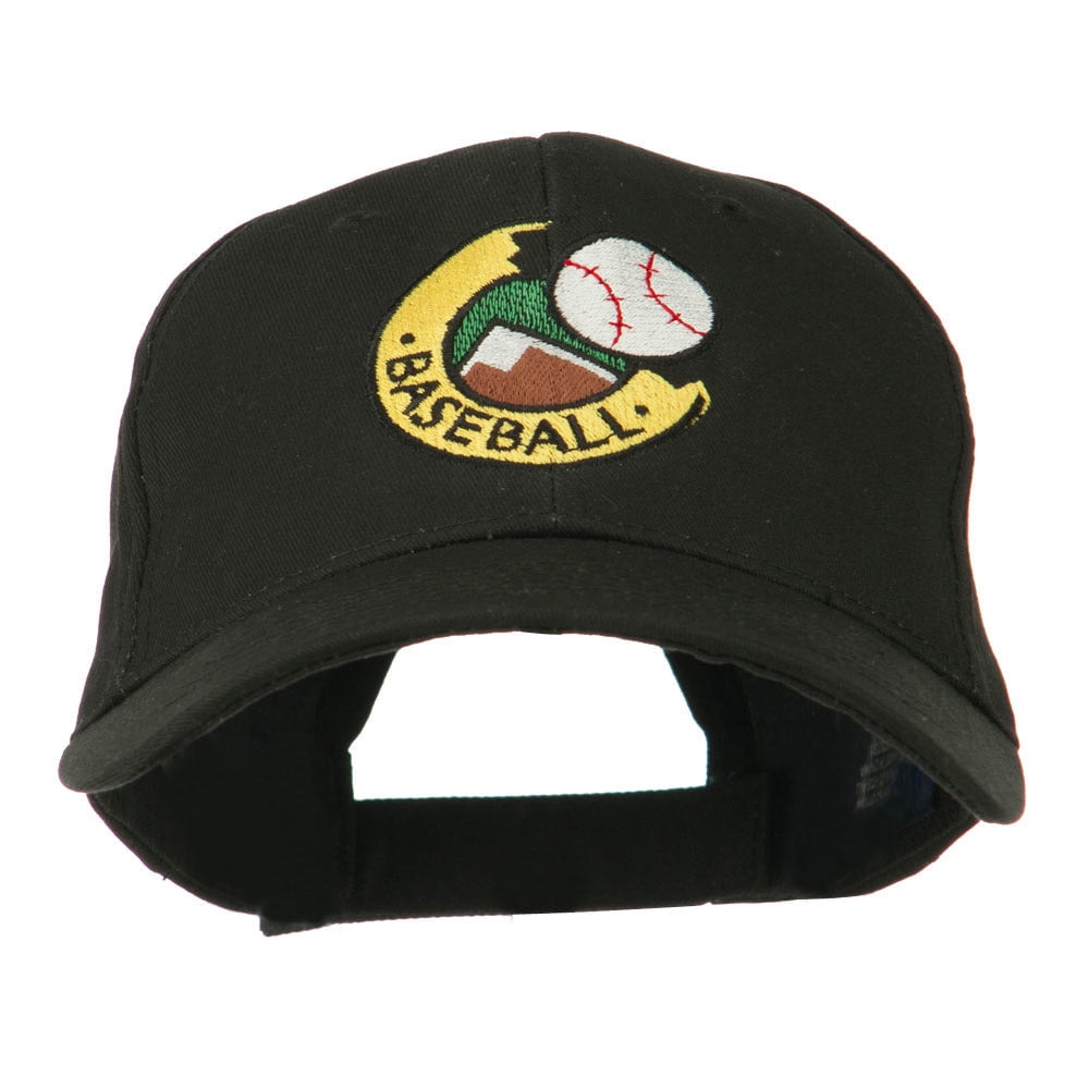 Baseball Logo Embroidery Cap - Black OSFM - Walmart.com