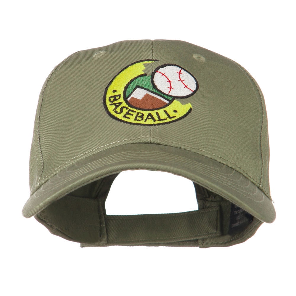 Baseball Logo Embroidery Cap - Olive OSFM - Walmart.com