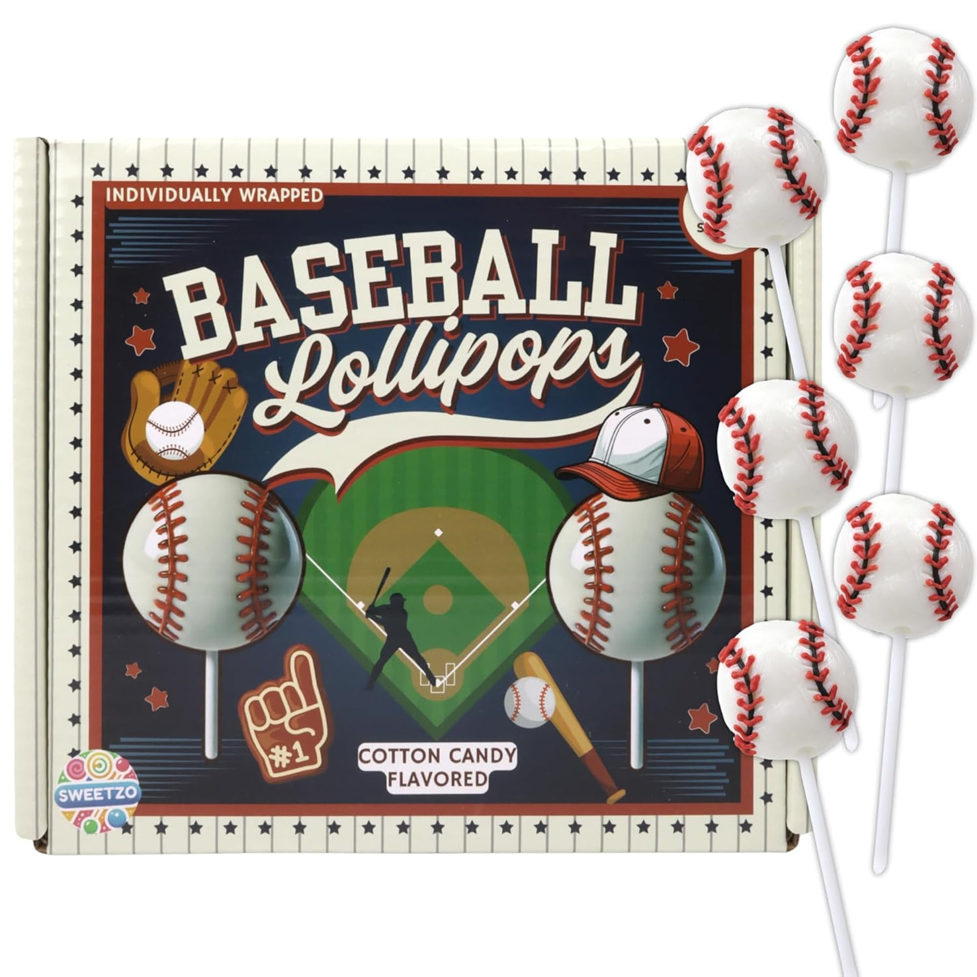 Baseball Lollipops, Birthday Party Candy, 24 Count Box, 10.16 Ounces ...