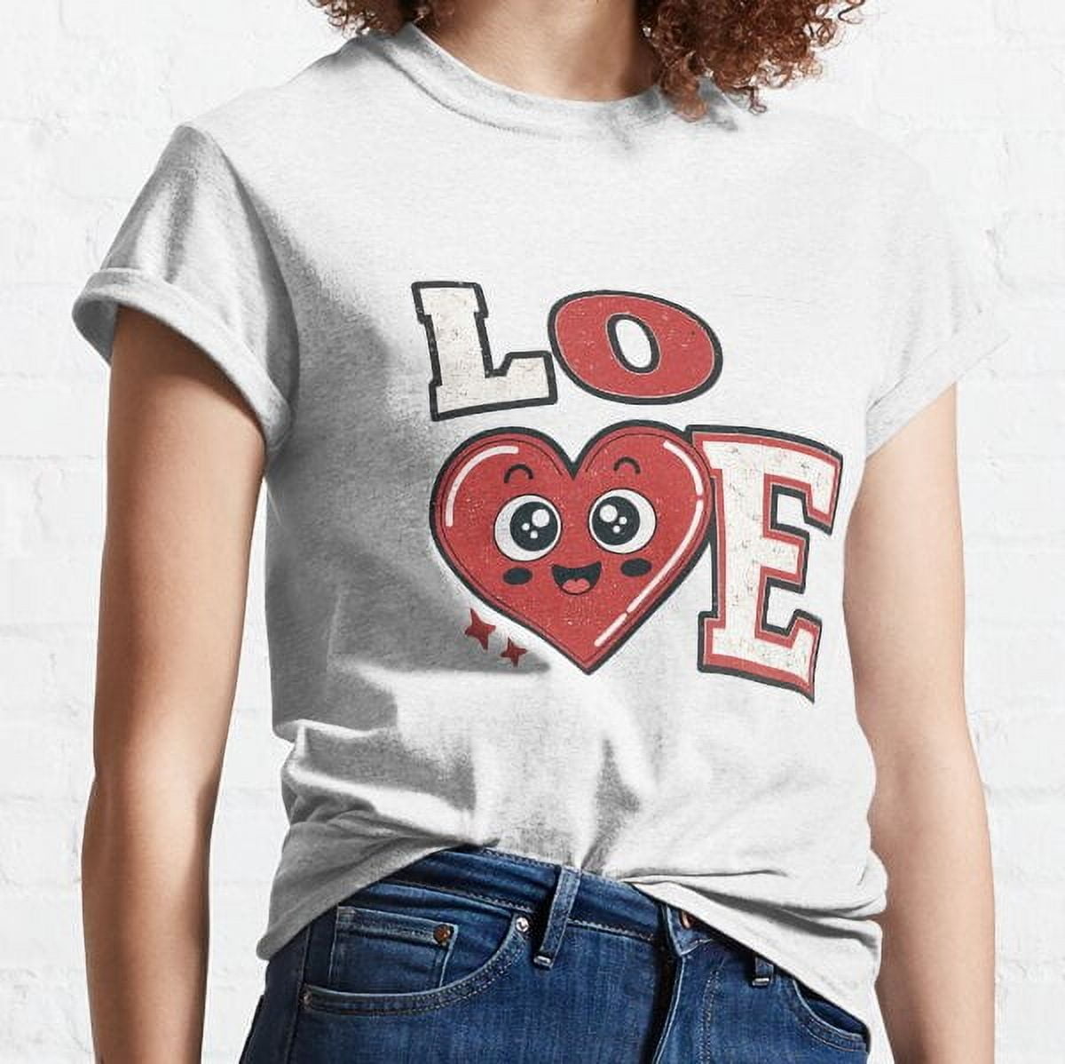 Baseball Love Design – Cute Heart & Distressed Sports Graphic. Classic ...