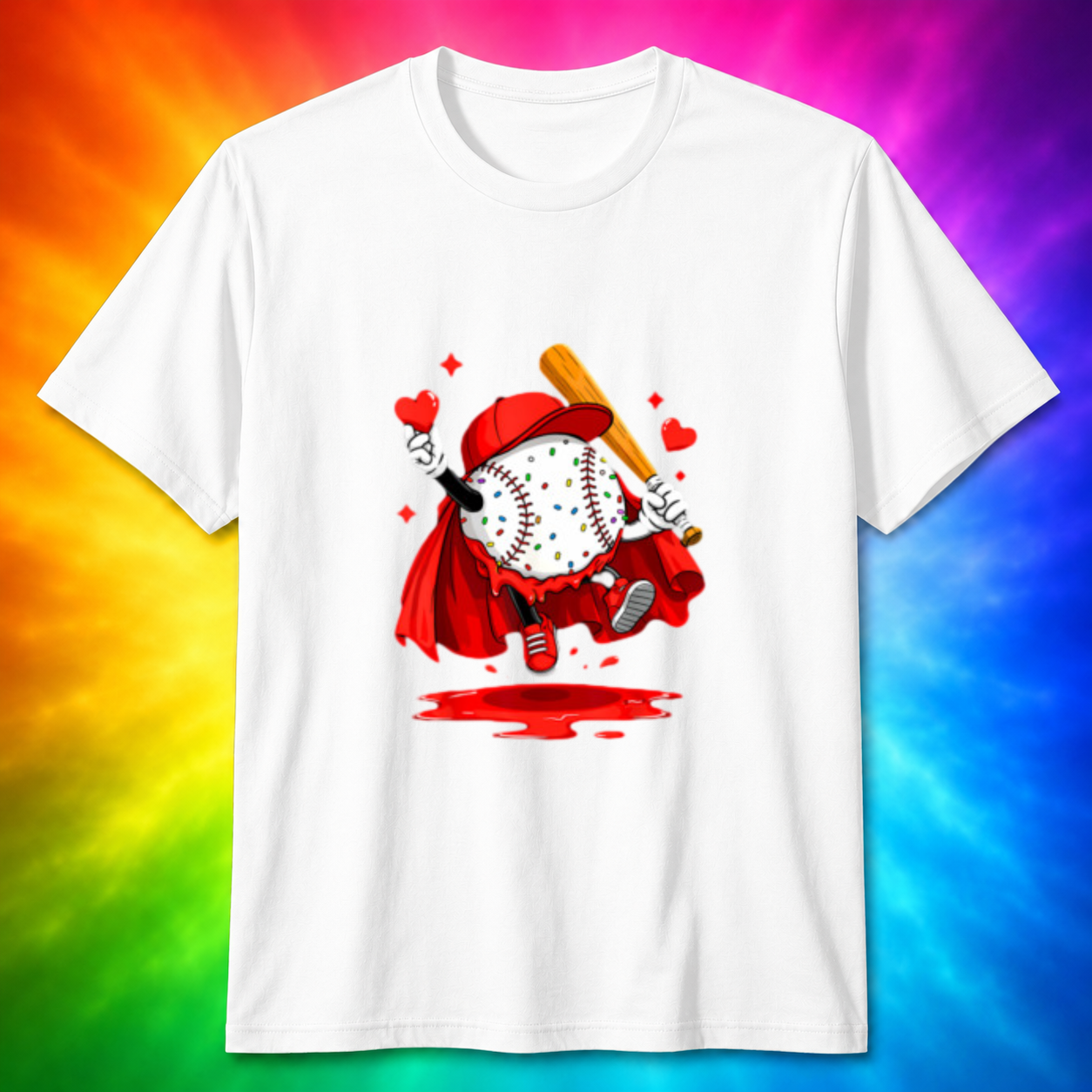 Baseball Love Dripping Superhero T-Shirt, for men & women, S-5XL ...