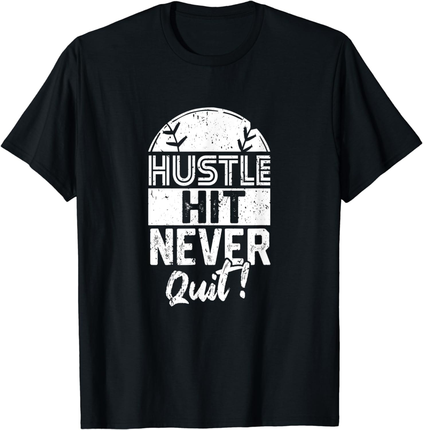 Baseball Love Funny Sport Player Hustle Hit Never Quit T-Shirt ...