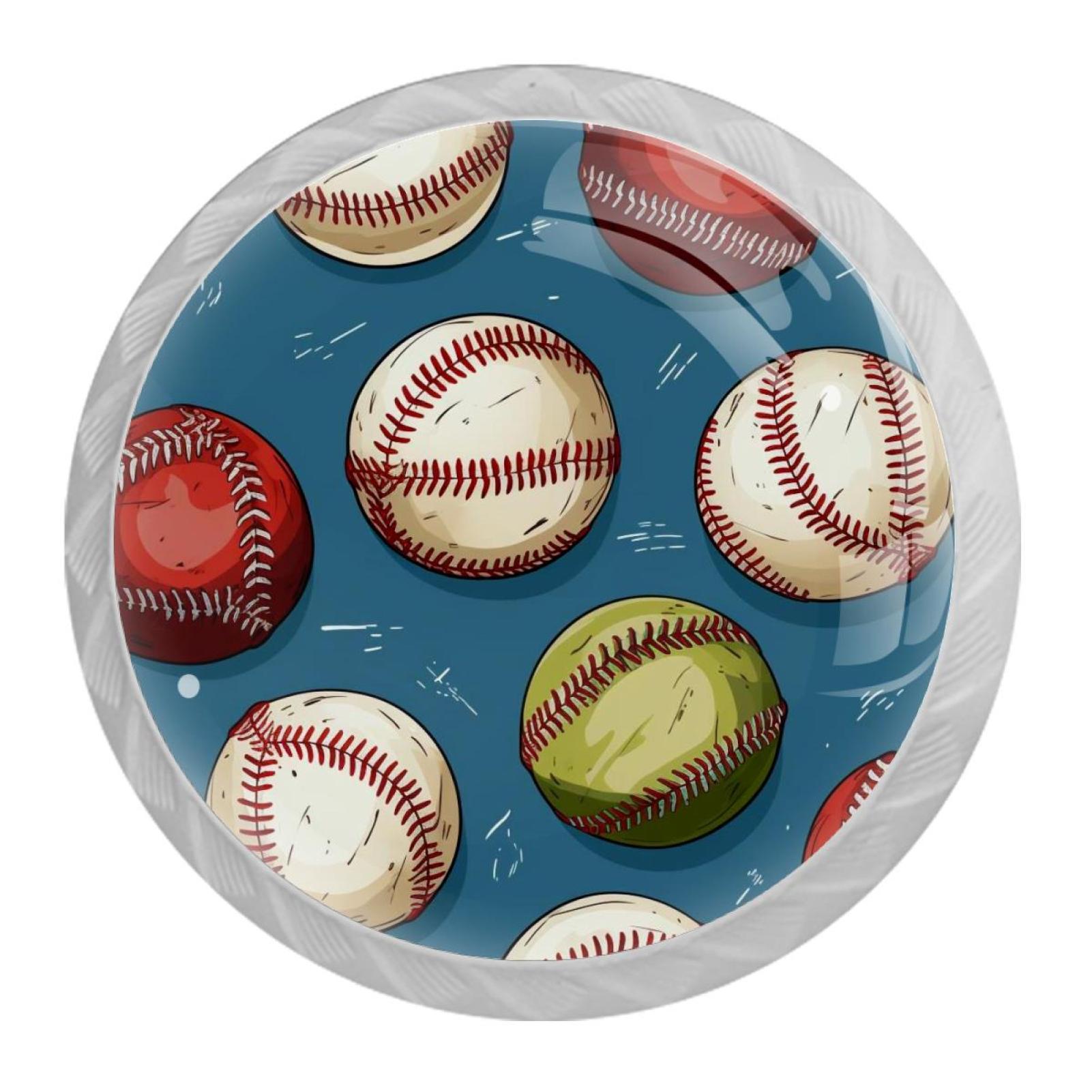 Baseball Lovely Painting Cabinet Knobs, Stainless Steel Kitchen Knobs ...