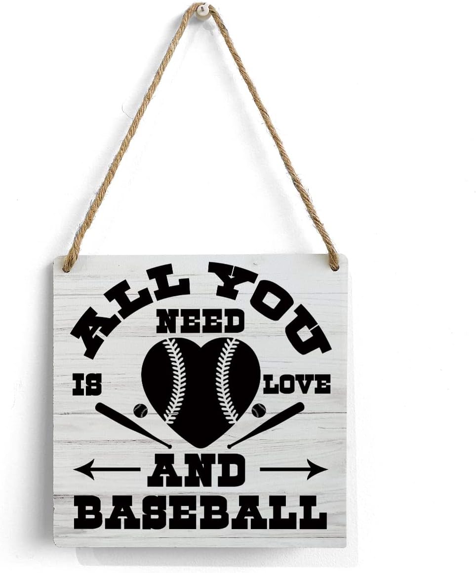 Baseball Lover Wooden Sign Home Wall Decor All You Need is Love and ...