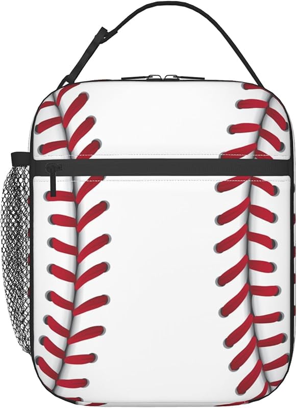 Baseball Lunch Box for Women Men, Reusable Insulated Lunch Tote Bag ...