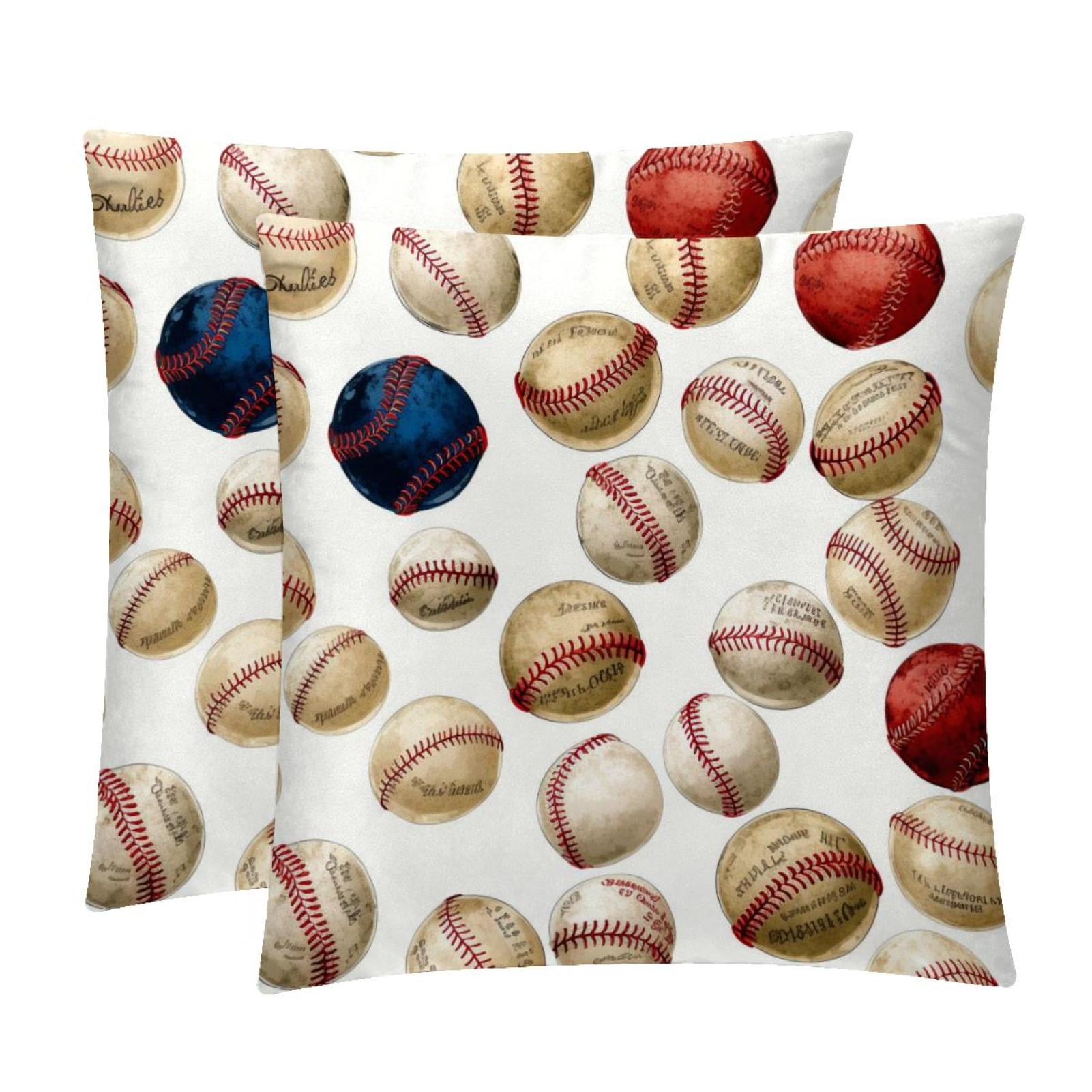 Baseball Luxurious Velvet Throw Pillow Covers - Set of 2 - 16x16, 18x18 ...