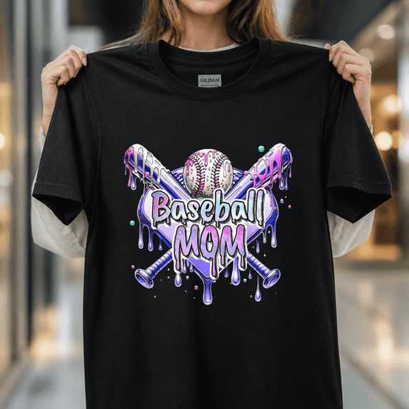 Baseball Mama Bat Ball Drip Themed Sport Mother Day Graphic Apparel ...