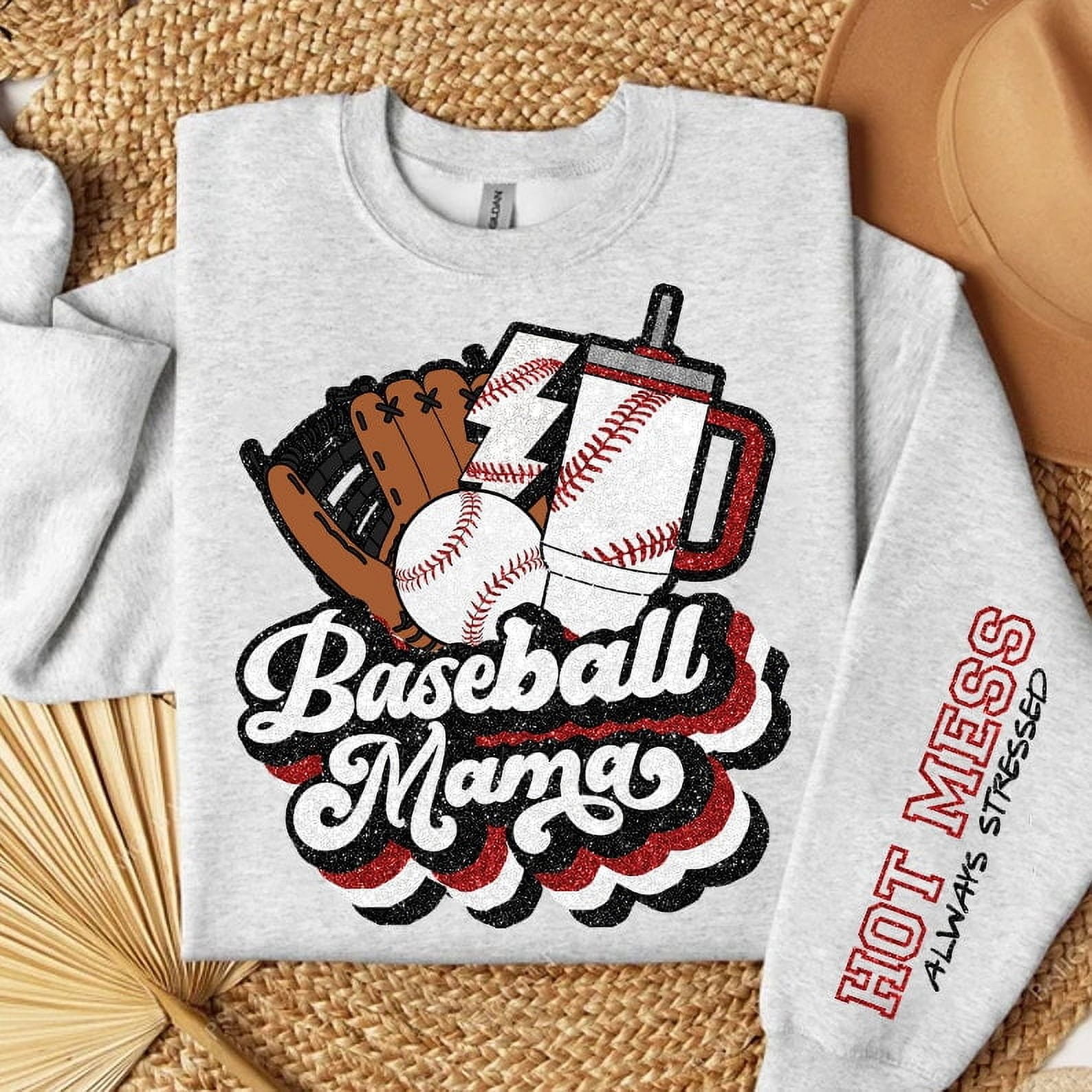 Baseball Mama Boujee Baseball Design, Hot Mess and Stressed Sports ...