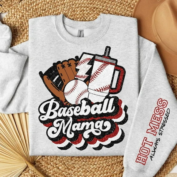 Baseball Mama Boujee Baseball Design, Hot Mess and Stressed Sports ...