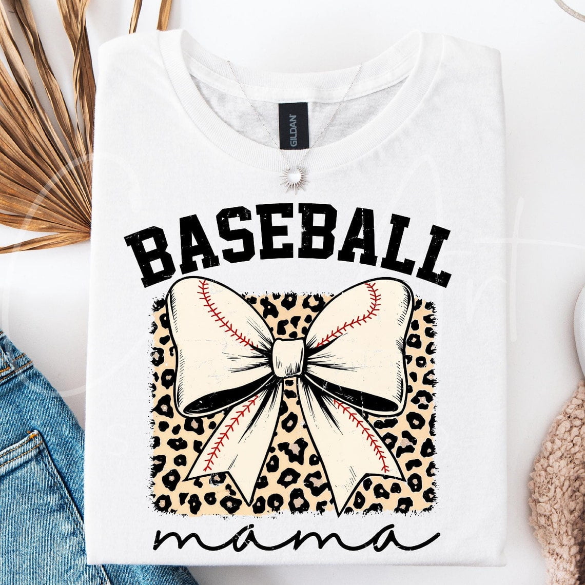 Baseball Mama Bow Panther Print Design Png, Bold Sports-Themed Bow ...