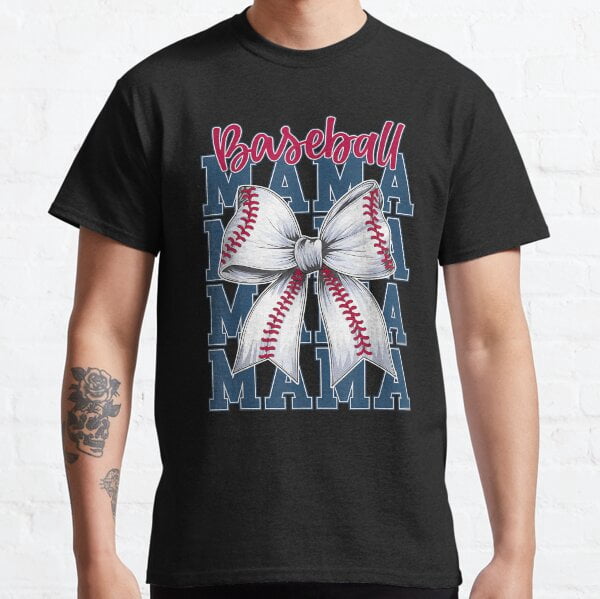 Baseball Mama Coquette Bow Game Day Baseball Mom Mother Classic T-shirt ...