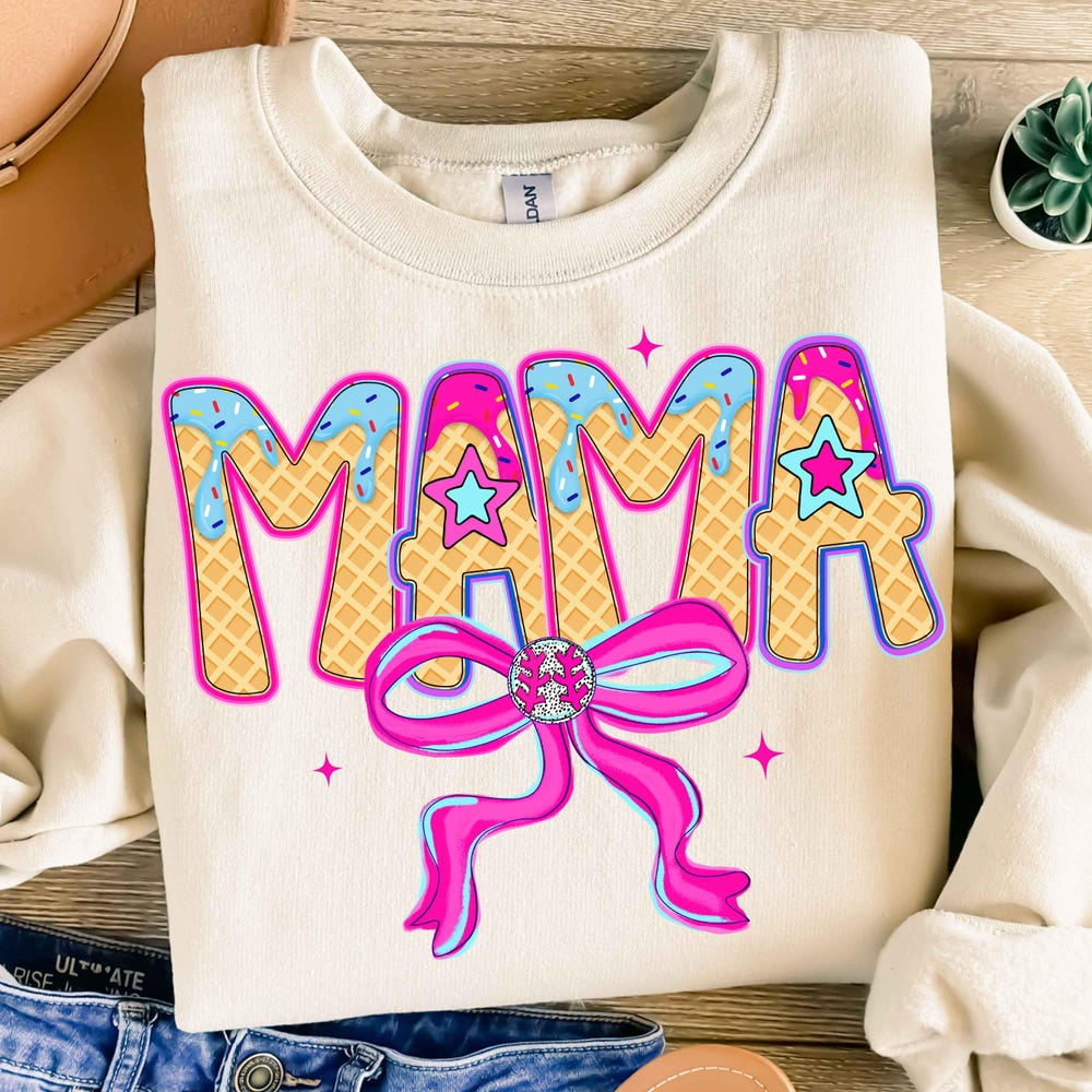 Baseball Mama Drip Shirt, Baseball Ice Cream Drip Shirt, Mama Baseball ...