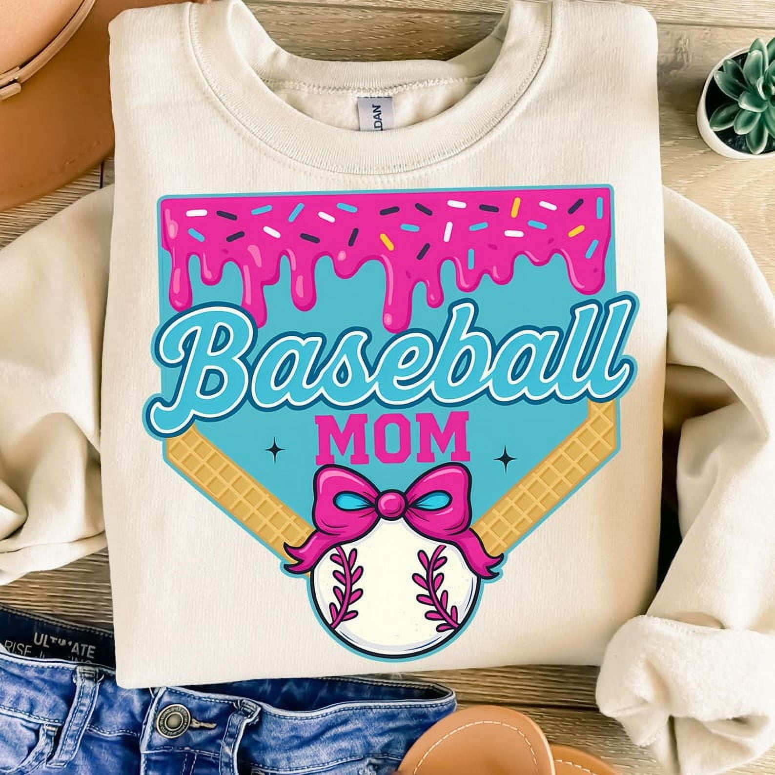 Baseball Mama Drip Sweatshirt, Baseball Ice Cream Drip Design, Game Day Baseball Shirt, Baseball ...