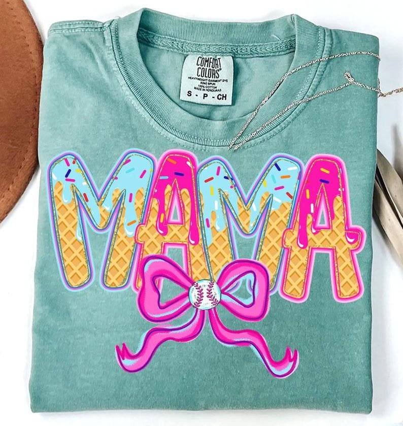 Baseball Mama Drip png, Baseball Ice Cream Drip png, Mama Basebaall png ...