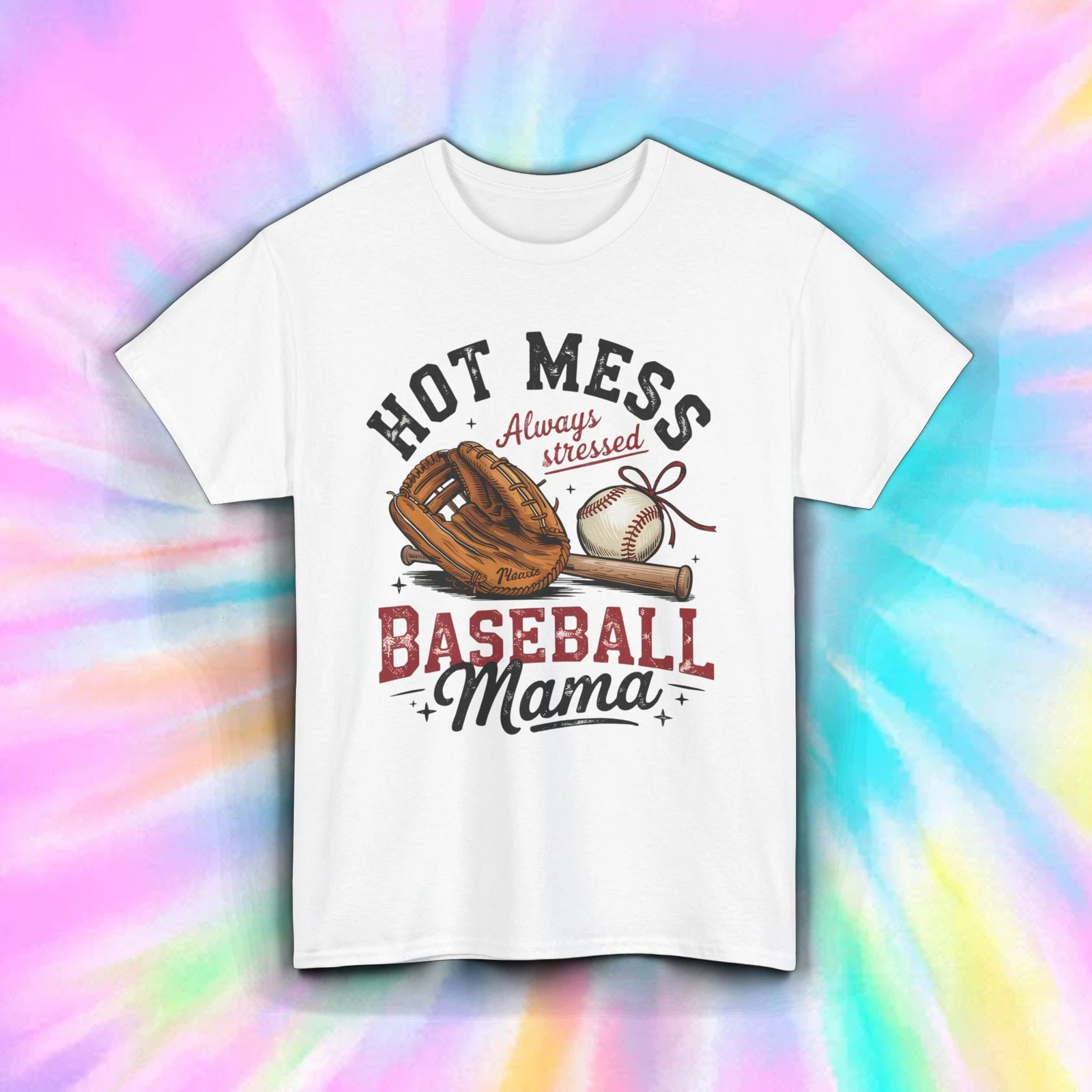 Baseball Mama Hot Mess Funny Sports Mom Stressed Unisex T-Shirt up to ...
