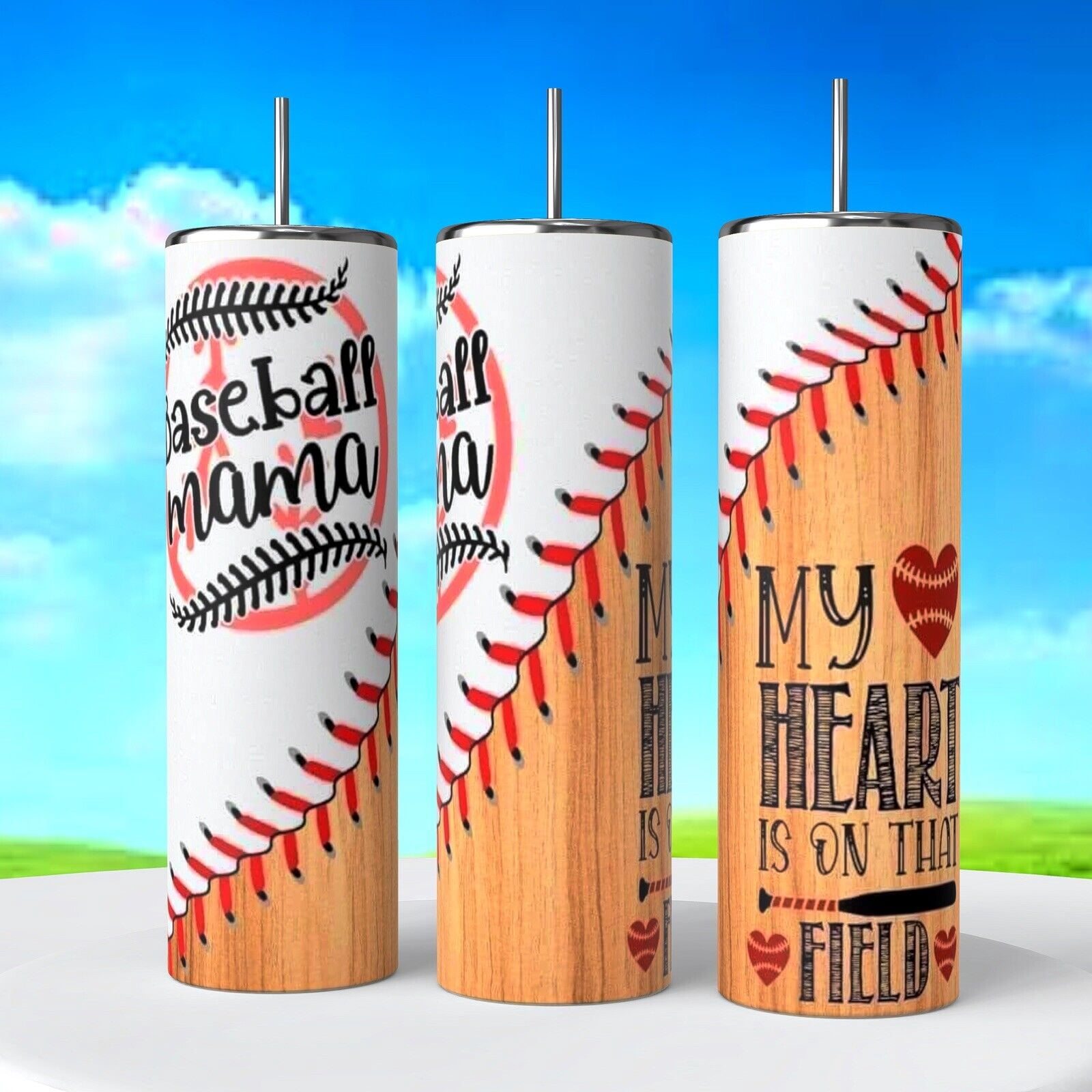 Baseball Mama My heart Is On That field 20 Oz Tumbler coffee Cup ...