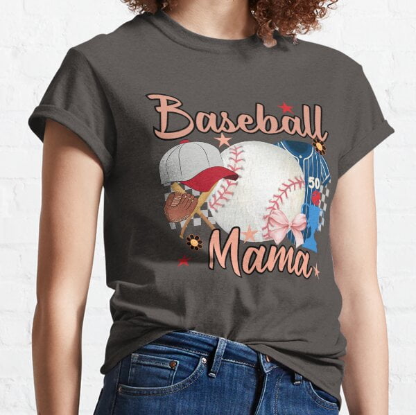 Baseball Mama Retro Coquette Bow Design Classic T-shirt - Walmart.com