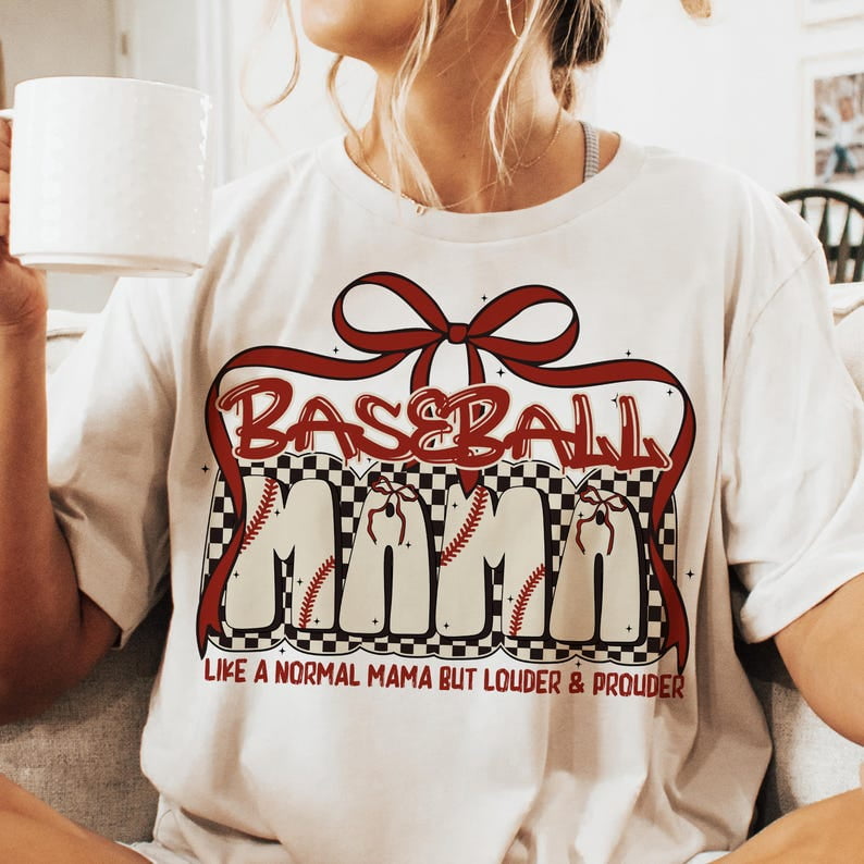 Baseball Mama Shirt, Coquette Bow Baseball Tee, Cheer Mom Game Day ...
