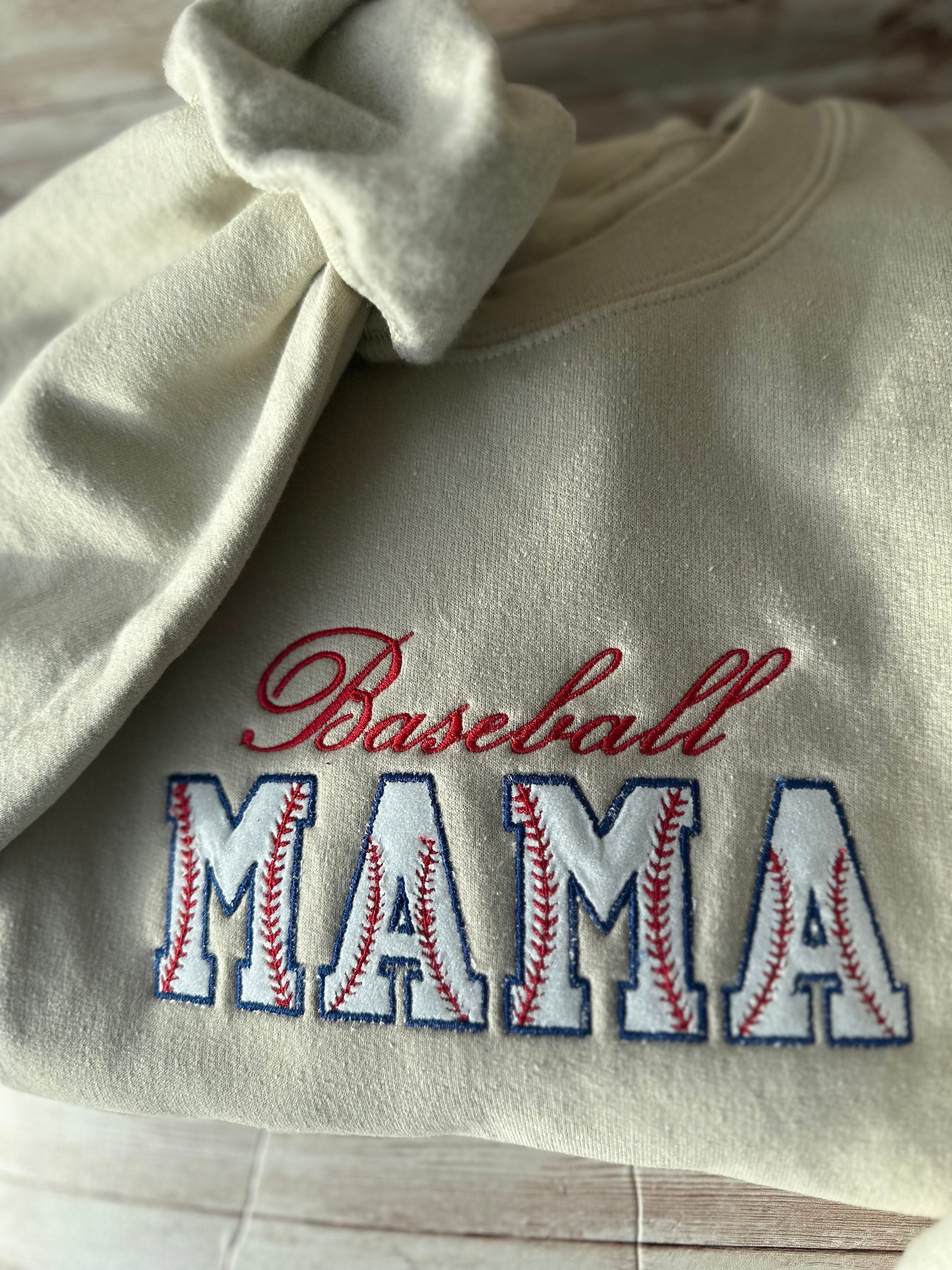 Baseball Mama Sweatshirt Embroidered Baseball Mom Sweater Baseball Mama ...