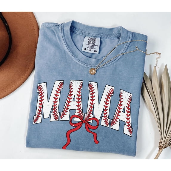 Baseball Mama Tshirt Trendy Baseball Bow Mom Tee Sports Mom Shirt Team ...
